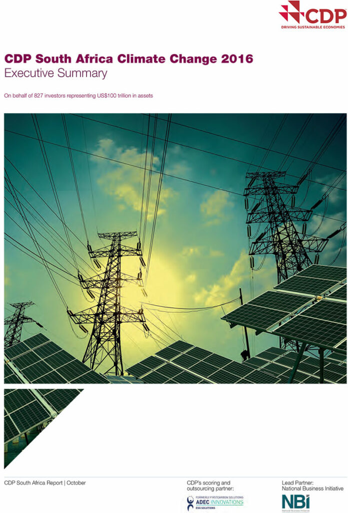 CDP Climate Change Report 2016 - National Business Initiative